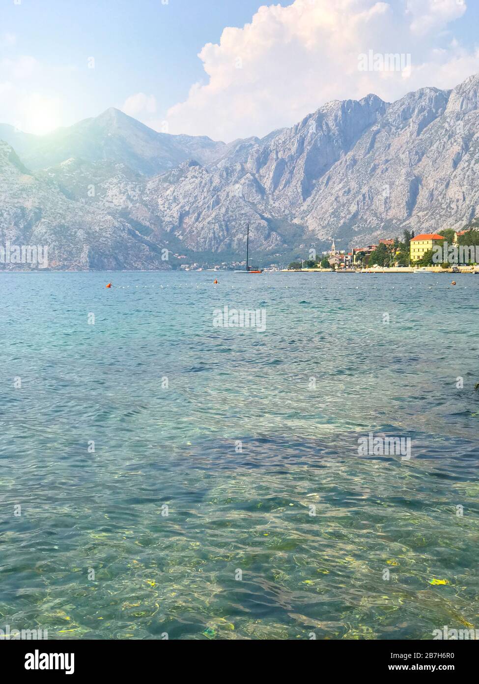 View at the sea and mountains in Montenegro Stock Photo - Alamy