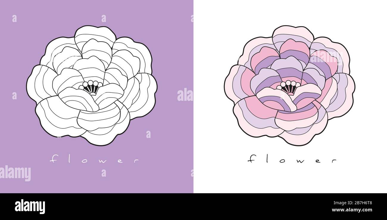 Stylized vintage retro flower. Natural style brand logo Stock Vector ...