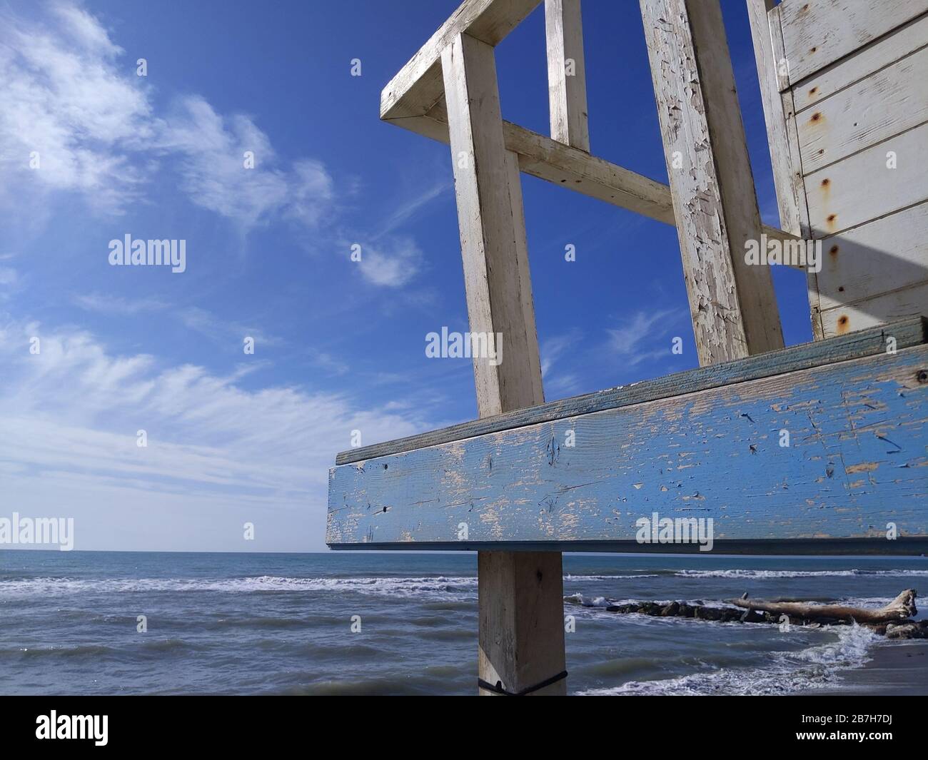 Ostia beach Rome, Italy baywatch tower detail Stock Photo - Alamy