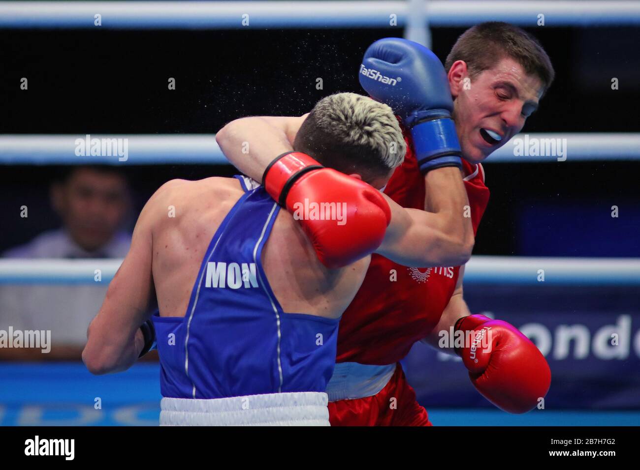 Milan Vrankovic of Serbia, wearing Red and Hugo Micallef of Monaco ...