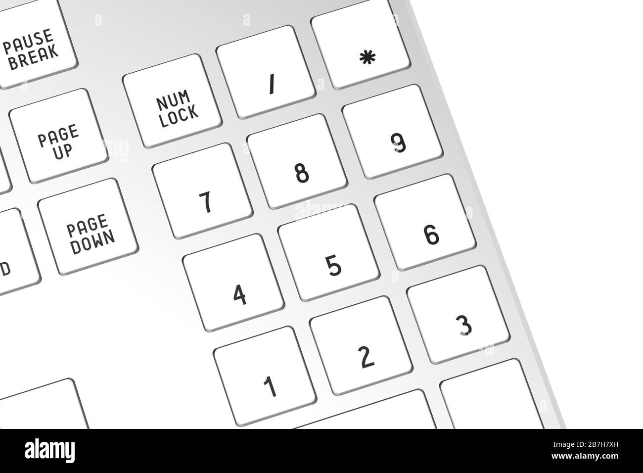 3D computer keyboard - numbers Stock Photo - Alamy