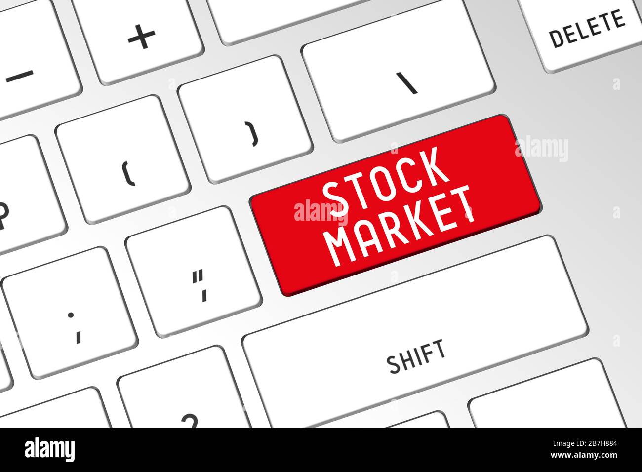 Stock market - 3D computer keyboard Stock Photo - Alamy