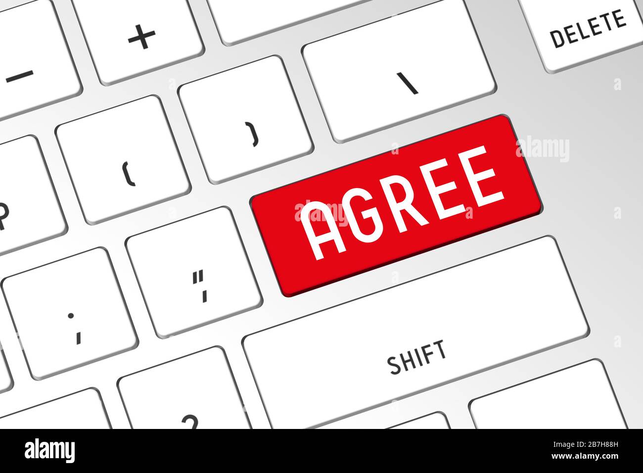 Agree - 3D computer keyboard Stock Photo - Alamy