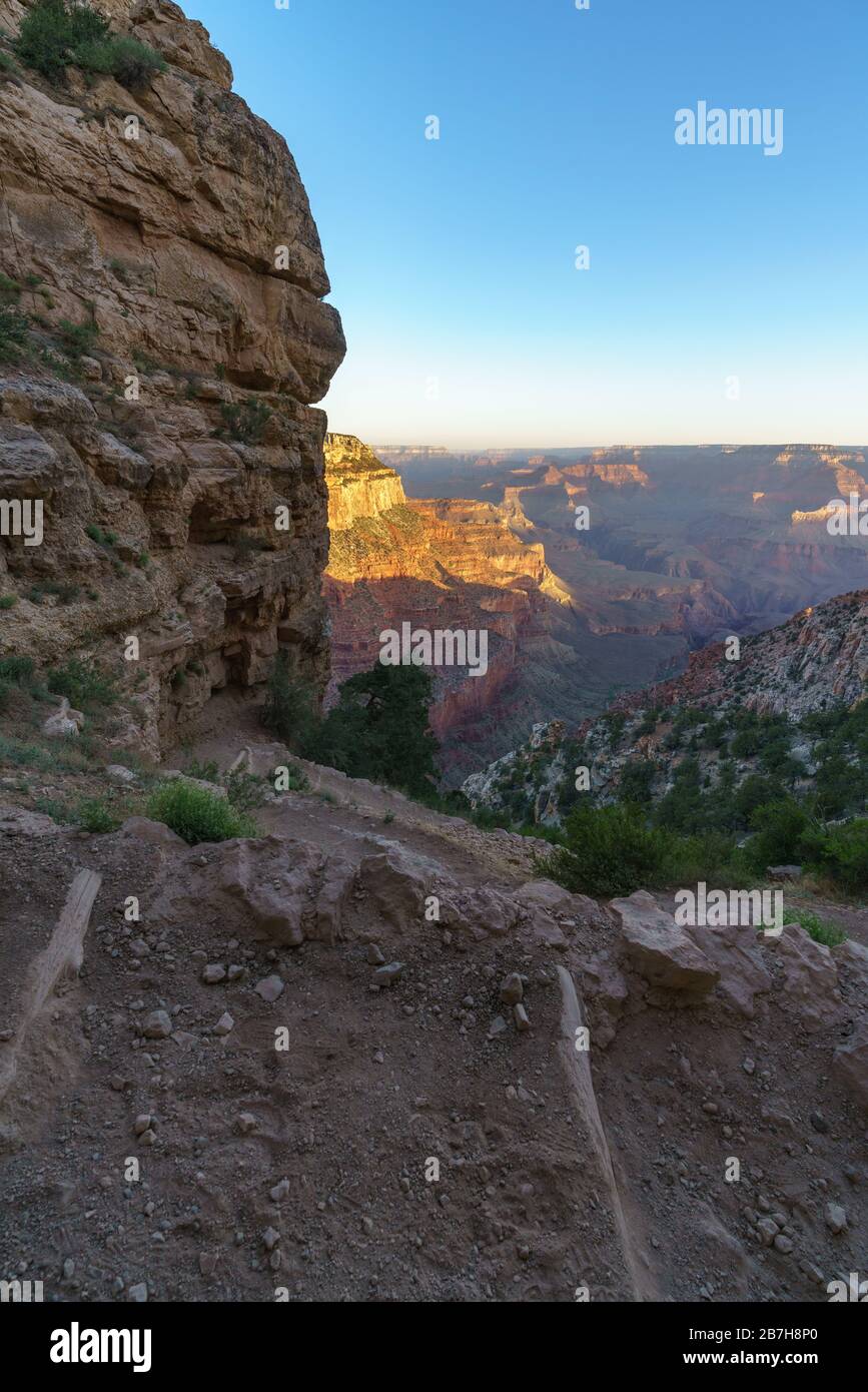 hiking the south kaibab trail in grand canyon national park in arizona ...