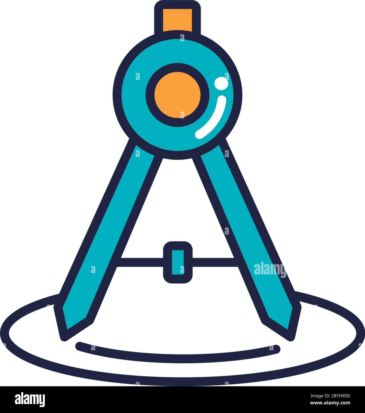 compass school accessory line and fill style Stock Vector Image & Art ...