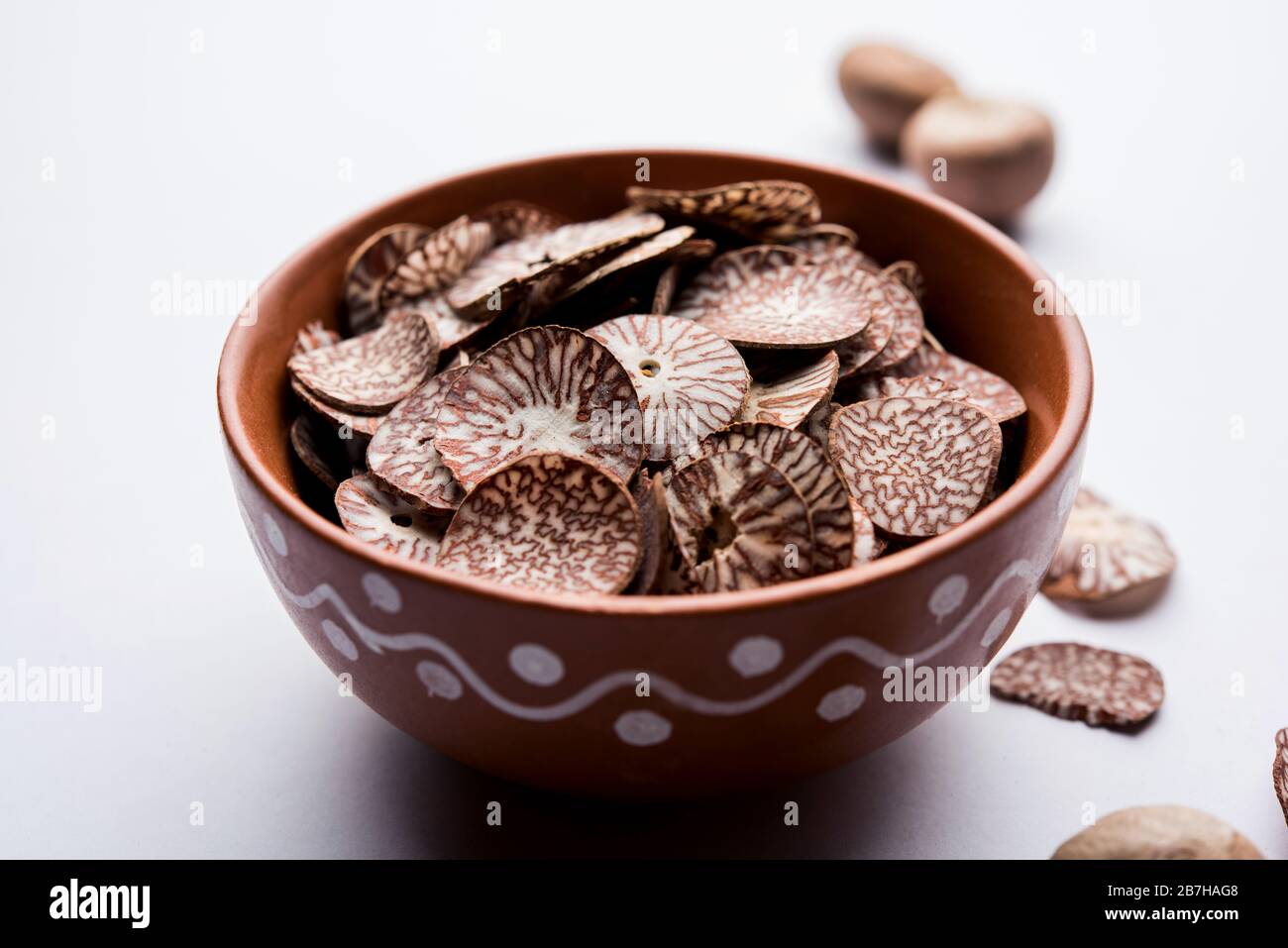 Betel nut chips in a bowl also known as slices of supari in india, used ...