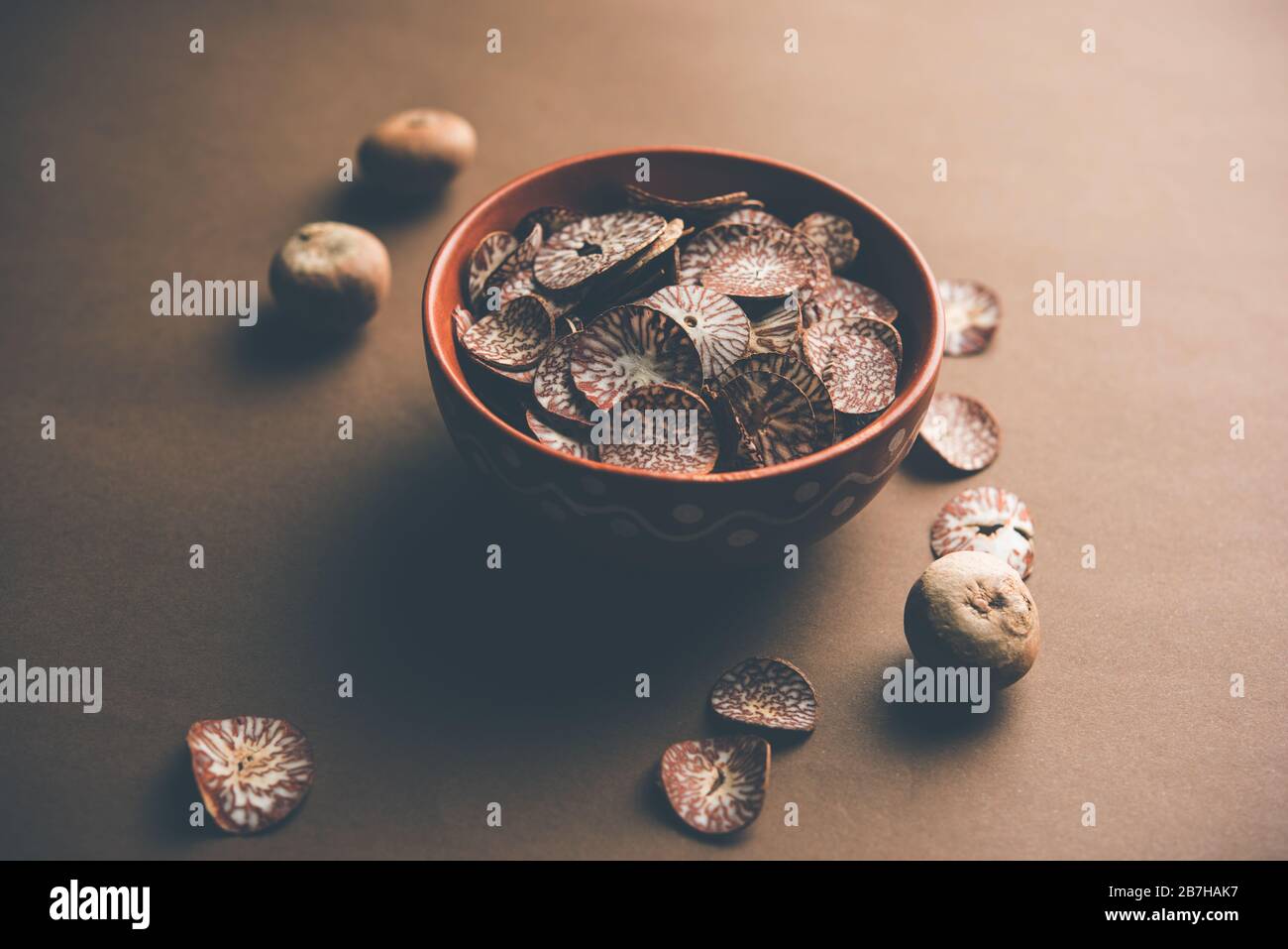 Betel nut chips in a bowl also known as slices of supari in india, used ...