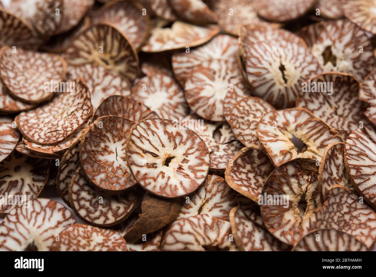 Betel nut chips in a bowl also known as slices of supari in india, used ...