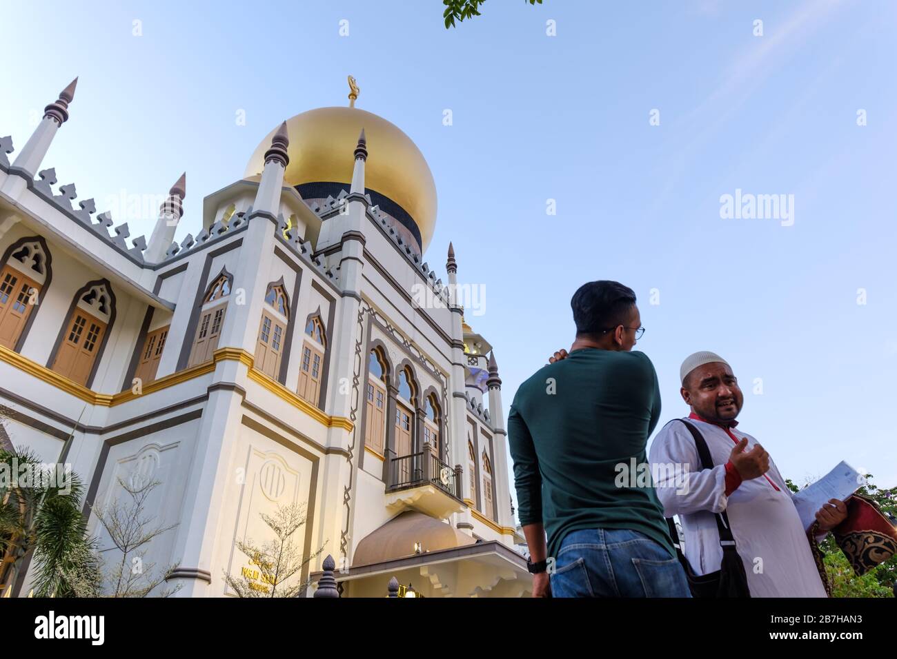 Singapore-13 MAR 2020:Street view of Singapore with Masjid Sultan. The ...