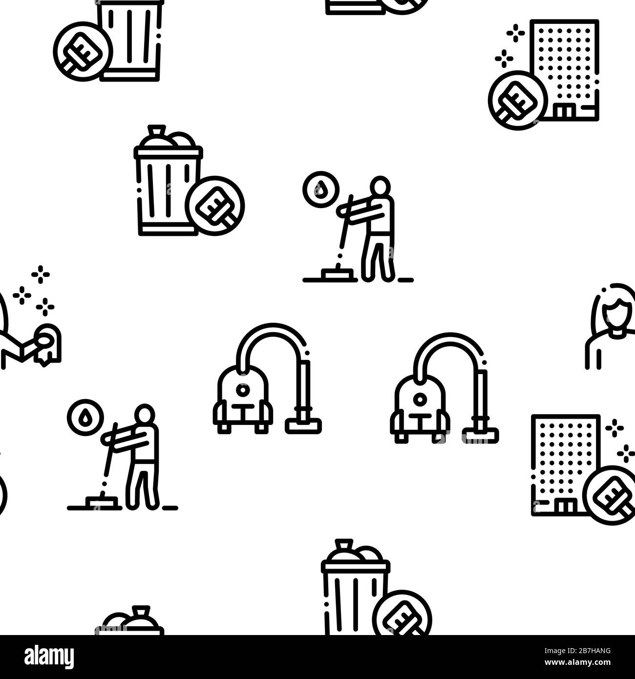 Cleaning Service Tool Seamless Pattern Vector Stock Vector Image & Art ...
