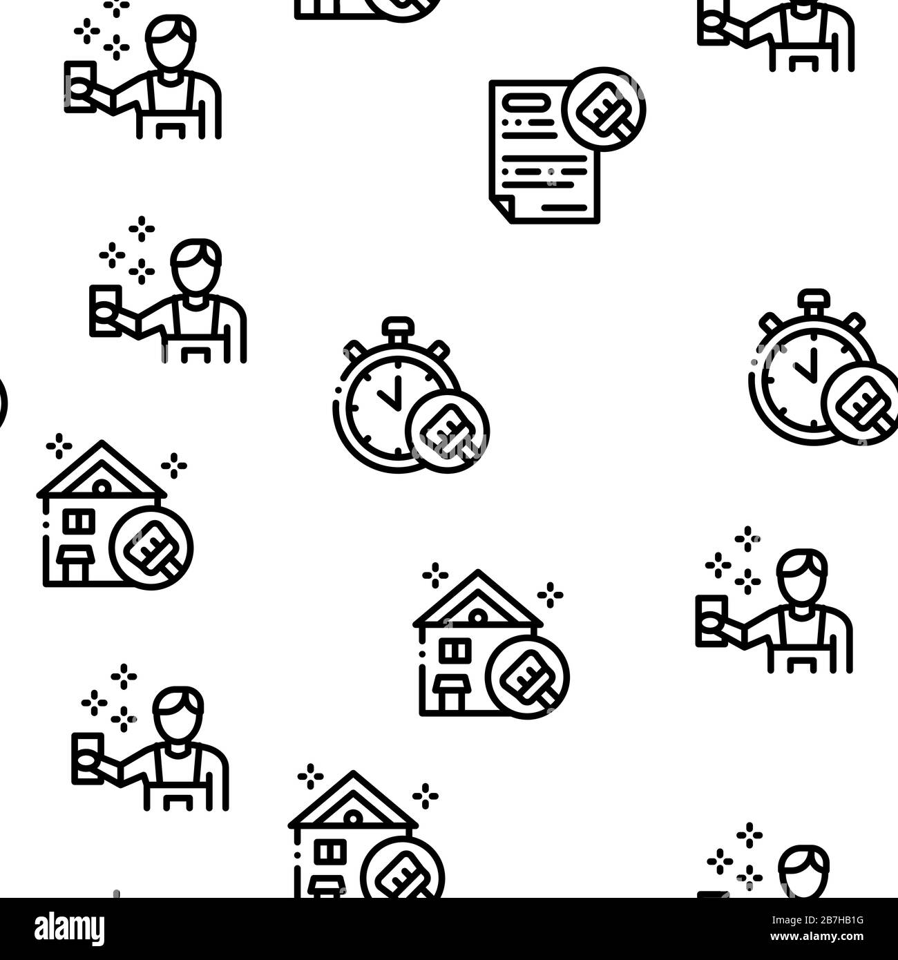 Cleaning Service Tool Seamless Pattern Vector Stock Vector Image & Art ...