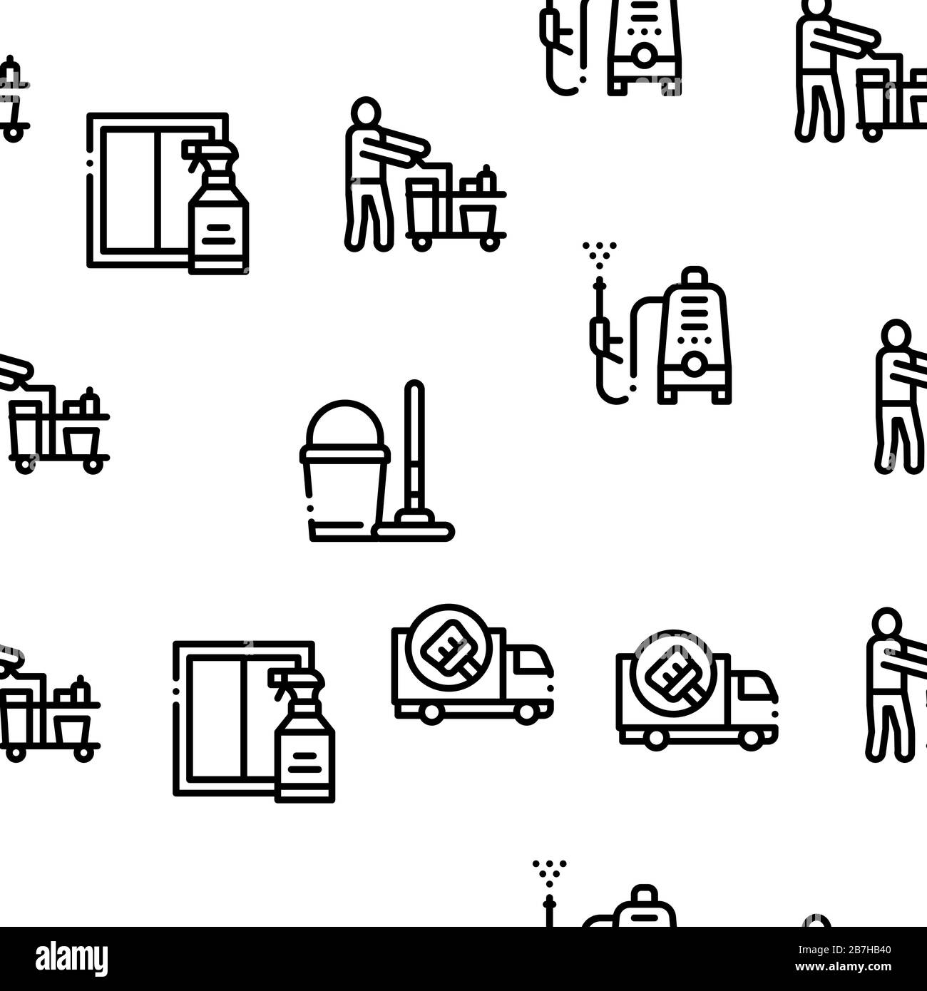 Cleaning Service Tool Seamless Pattern Vector Stock Vector Image & Art ...