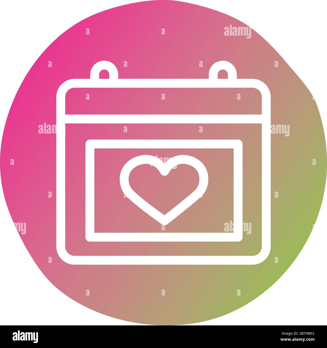 happy valentines day calendar with heart block style Stock Vector Image ...
