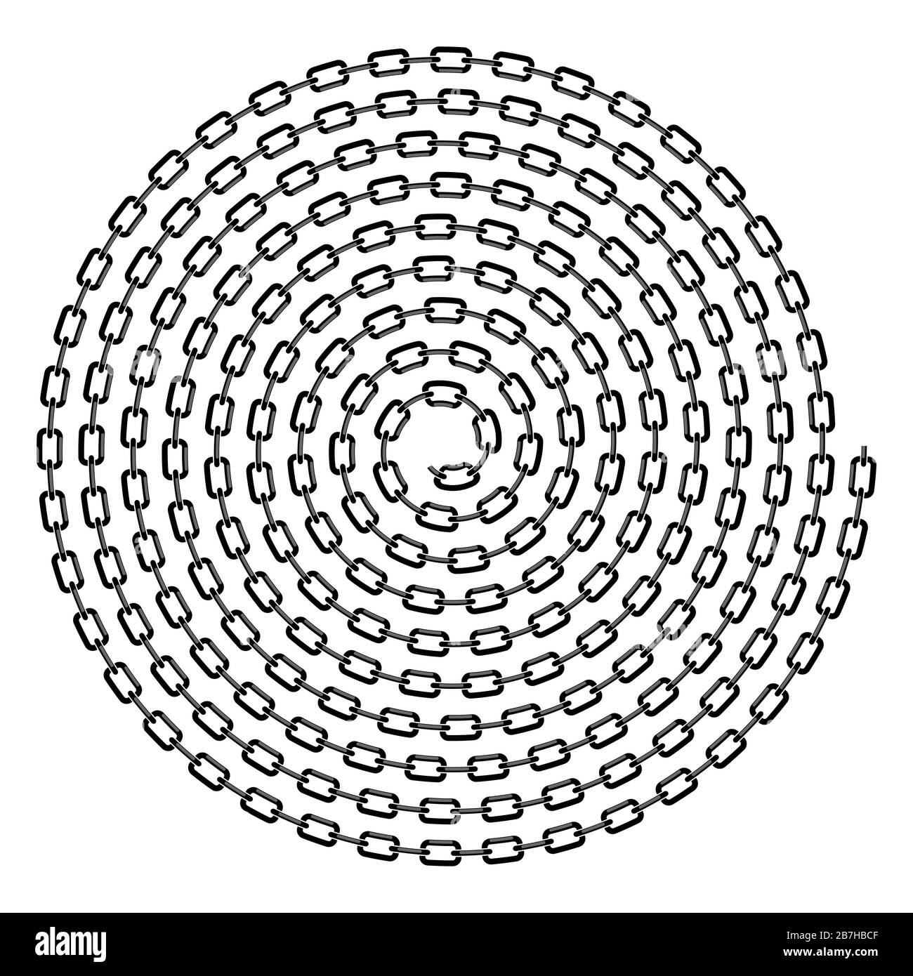 Grey Chain Spiral Isolated on White Background Stock Photo - Alamy