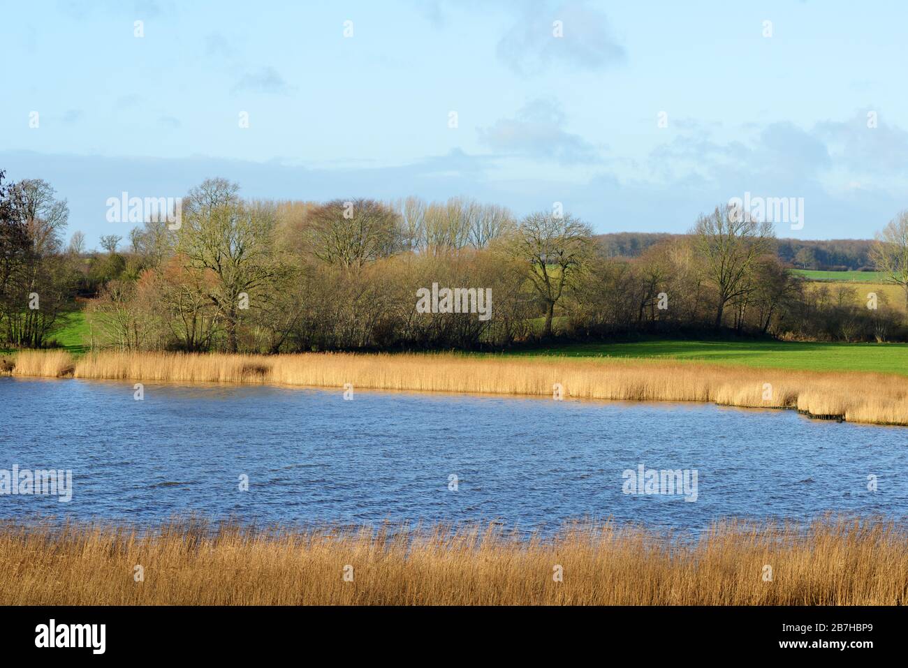 Landscape on the baltic sea in northern germany Schlei river near ...