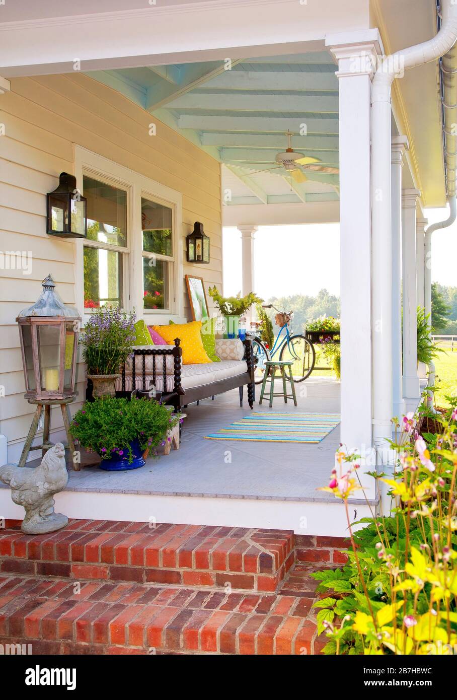 Colorful decorated porch Stock Photo - Alamy