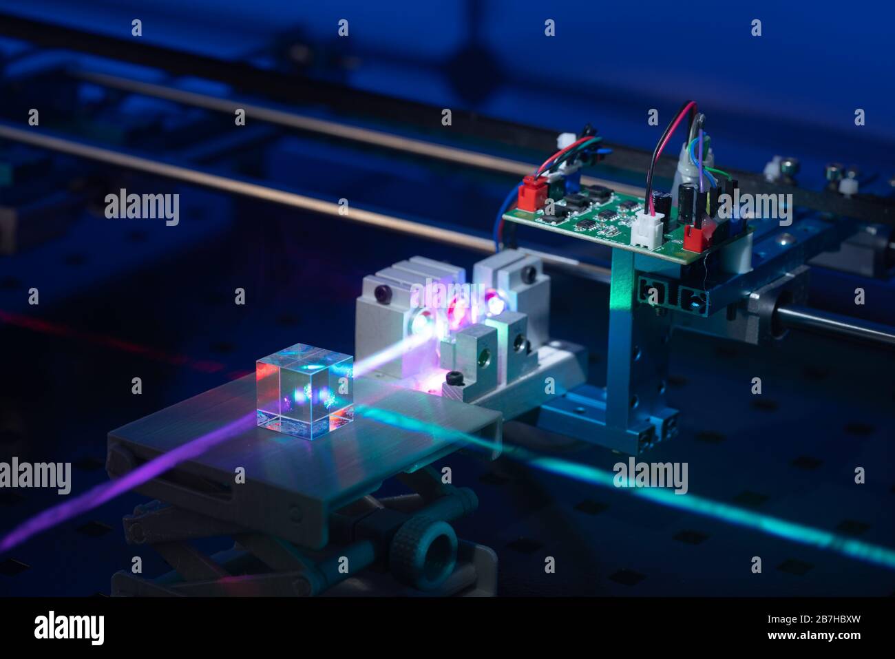 Laser development system in optical laboratory. Study of lasers the ...