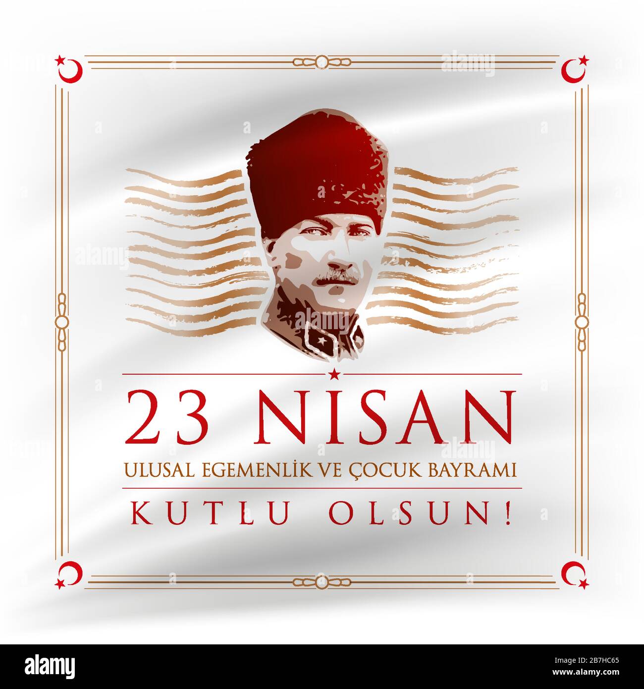 Vector illustration of the 23 Nisan Cocuk Bayrami, April 23 Turkish ...