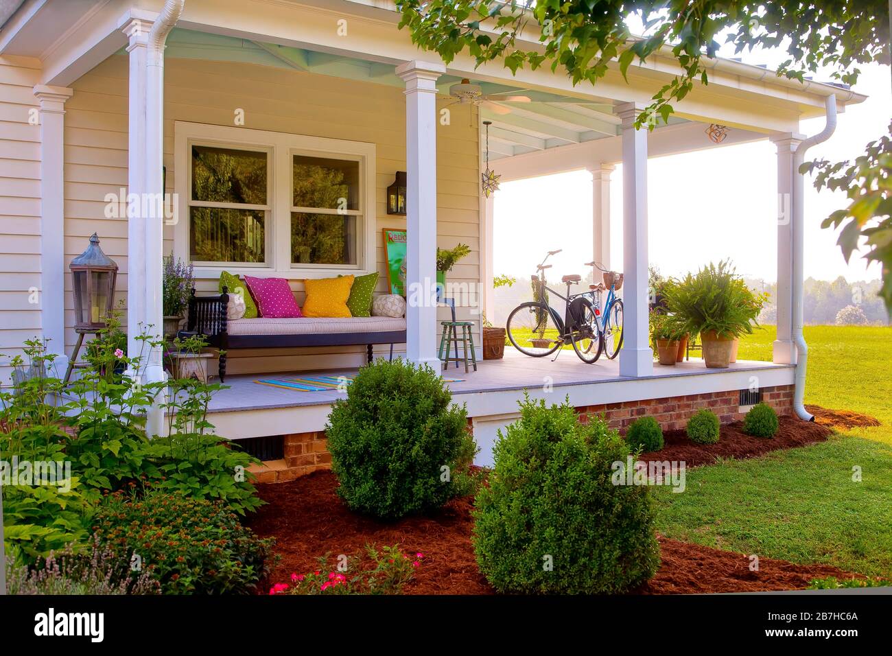 Colorful decorated porch Stock Photo - Alamy