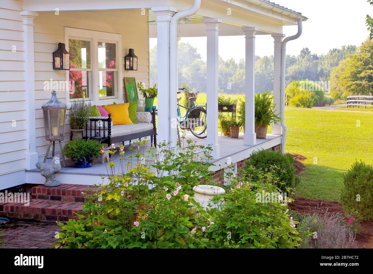 Colorful decorated porch Stock Photo - Alamy