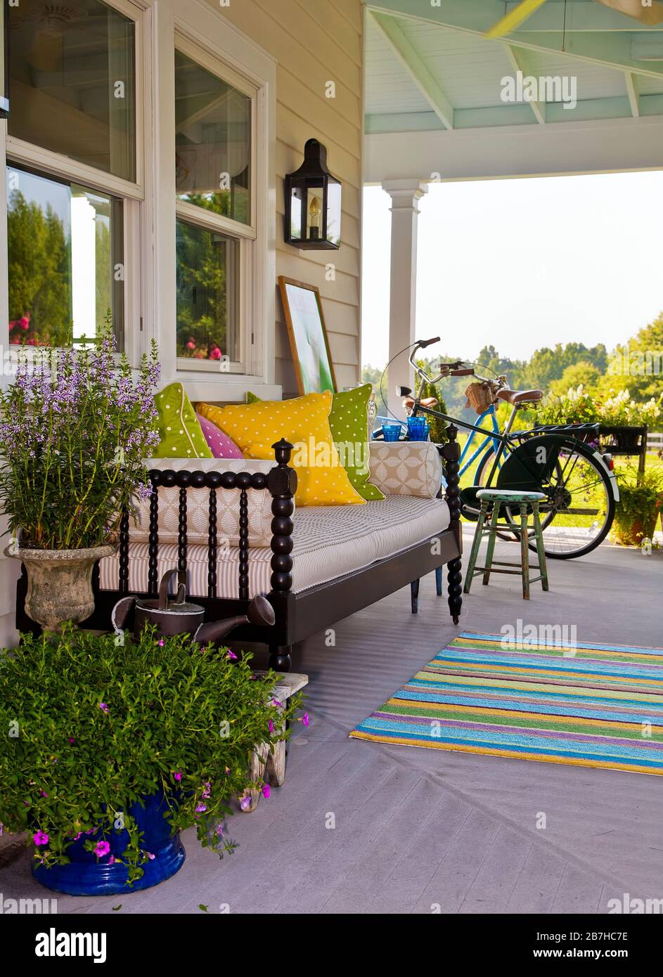 Colorful decorated porch Stock Photo - Alamy