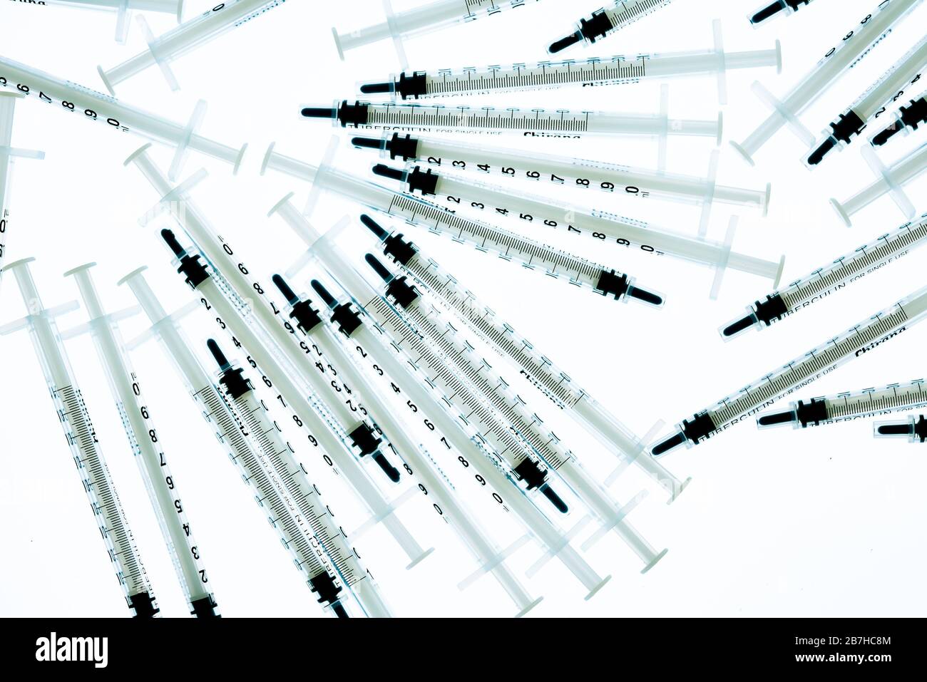 Tuberculin Injection syringes on white background Stock Photo - Alamy