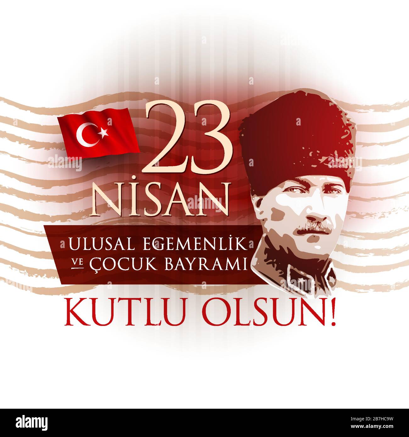 Vector illustration of the 23 Nisan Cocuk Bayrami, April 23 Turkish ...