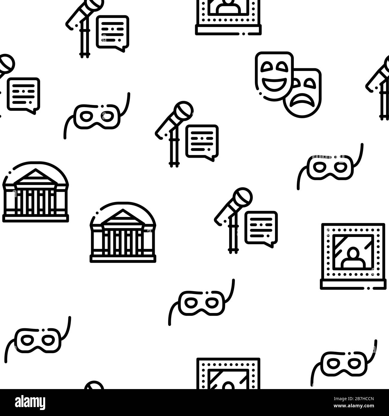 Theatre Equipment Seamless Pattern Vector Stock Vector Image & Art - Alamy