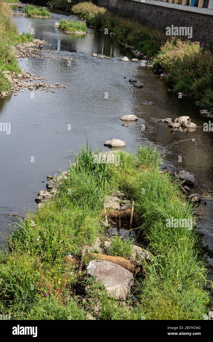 Narrow river flows through the grassland Stock Photo - Alamy