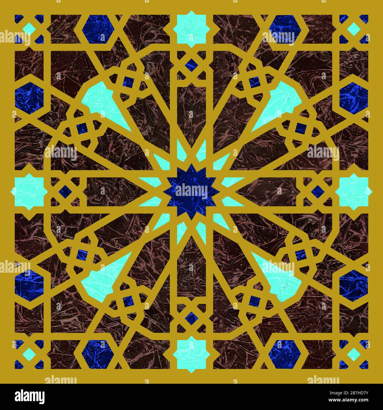 Arabesque square tile. Vintage element. Old islamic tile Stock Photo ...