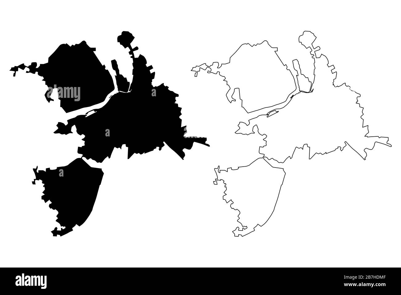 Limerick City (Republic of Ireland, Munster) map vector illustration ...