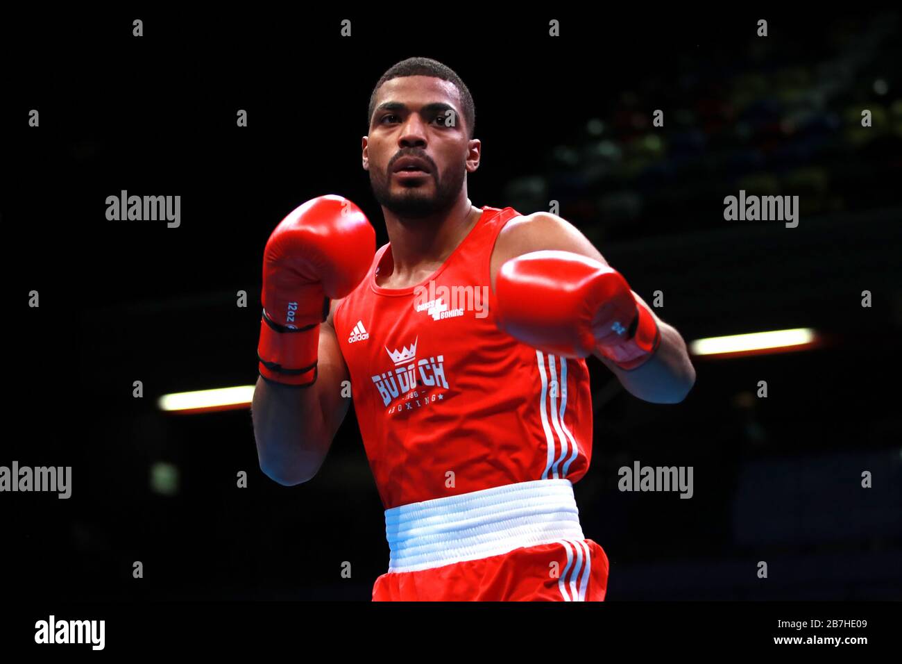 Switzerland's Angel Roque before competing in the preliminaries of the Men's Middle competition ...