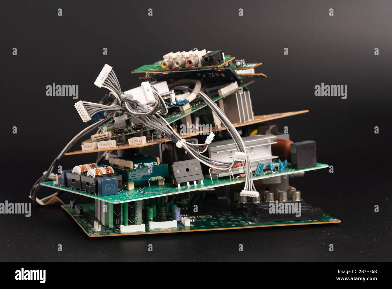 electronic PCB garbage as background from recycle industry and old ...