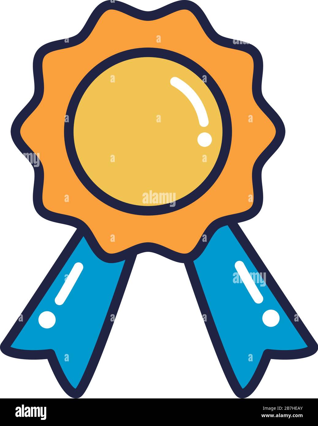 medal award with number one line and fill style Stock Vector Image ...