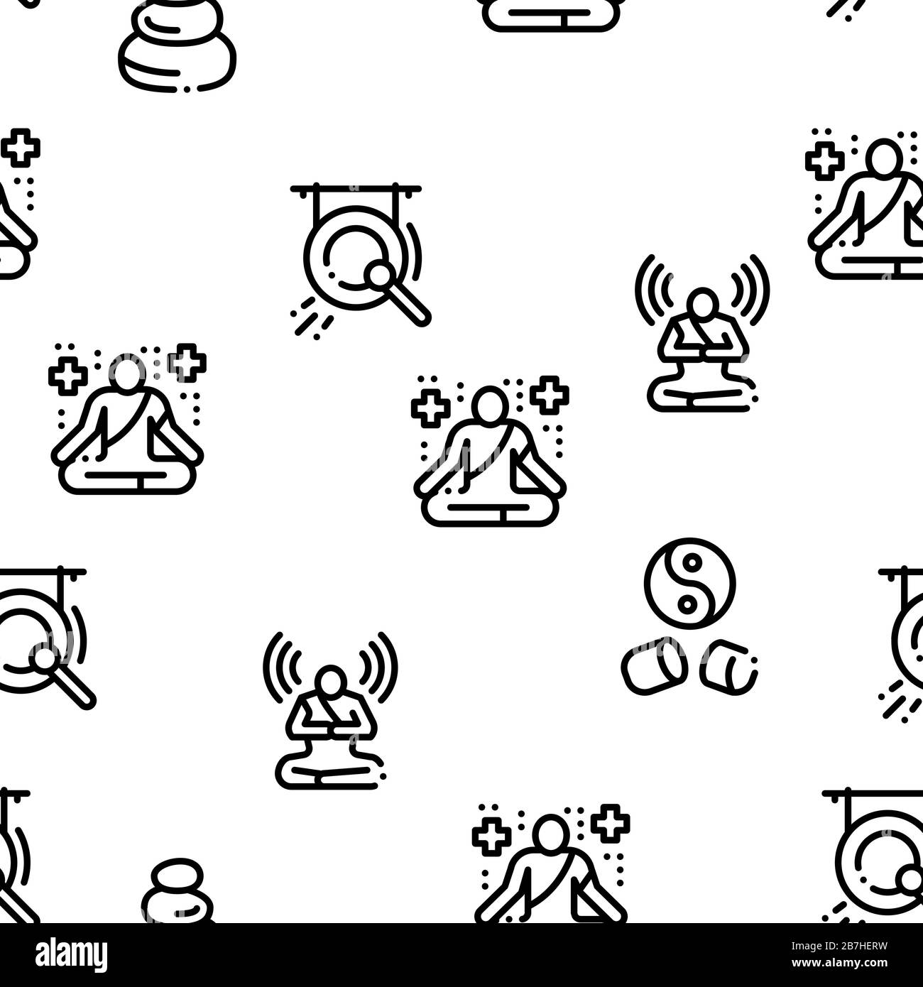 Meditation Practice Seamless Pattern Vector Stock Vector Image & Art ...