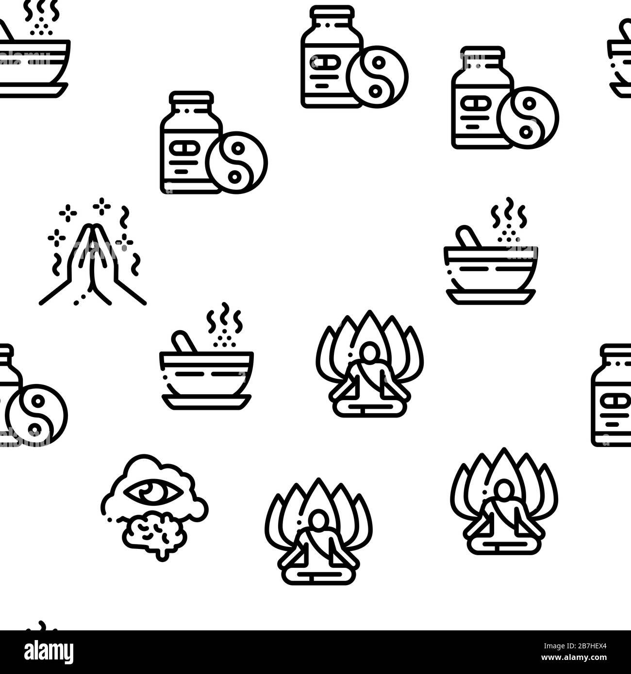 Meditation Practice Seamless Pattern Vector Stock Vector Image & Art ...