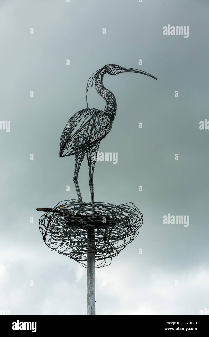 The Carmyle Heron Sculpture by Andy Scott, on the River Clyde at ...