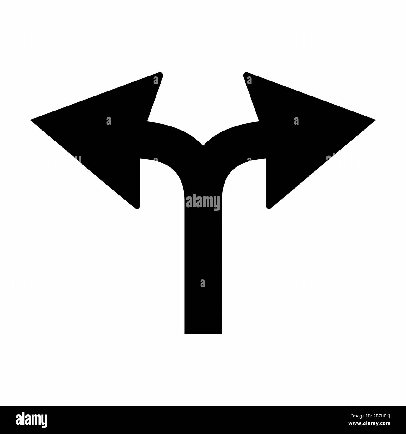 Bifurcation traffic sign icon Cut Out Stock Images & Pictures - Alamy