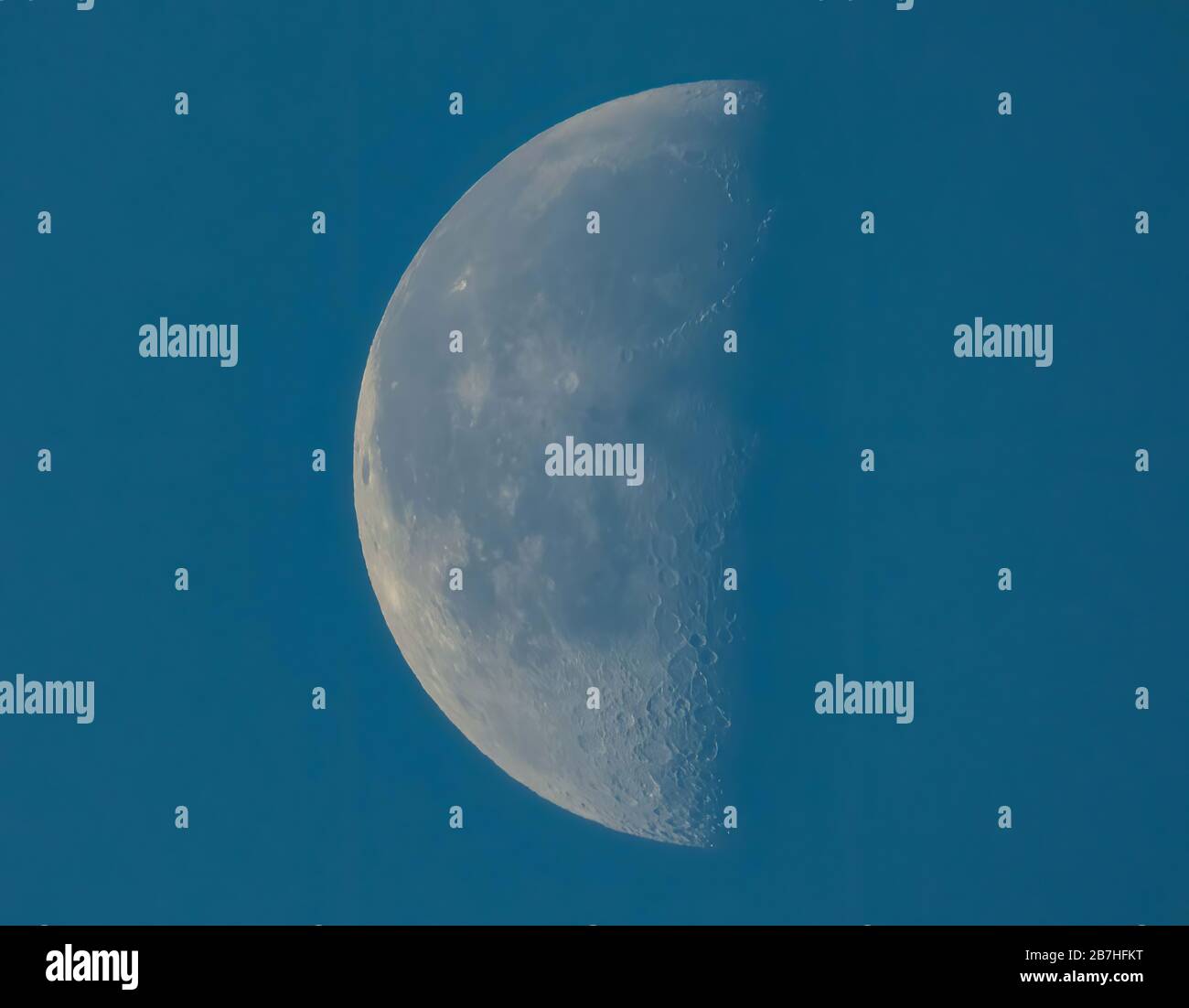 Half Moon (Waning Gibbous) at daytime Stock Photo - Alamy