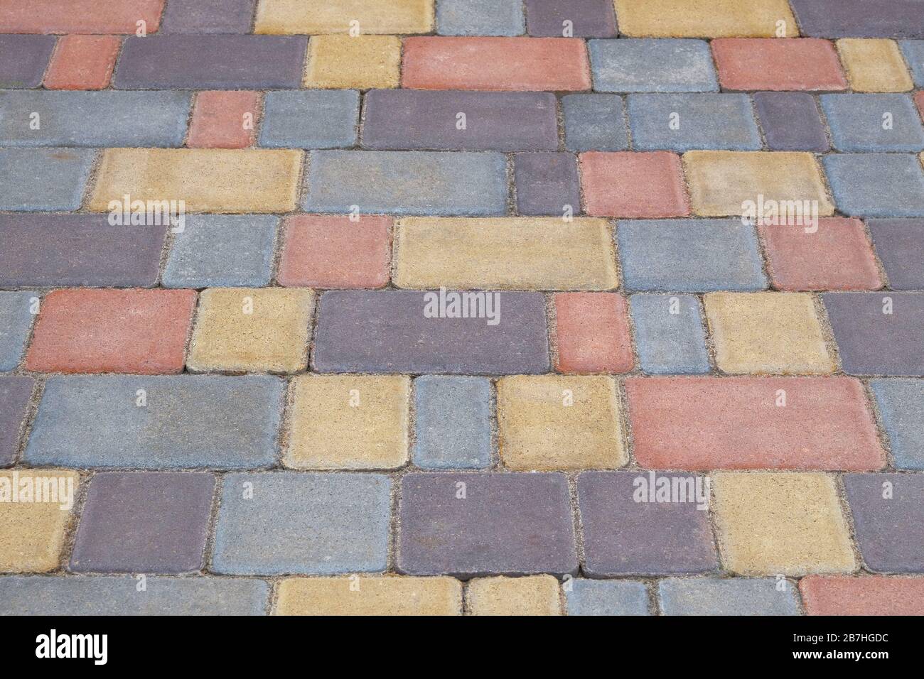 Multicolor Paving stone, background. Pedestrian zone in the park in ...