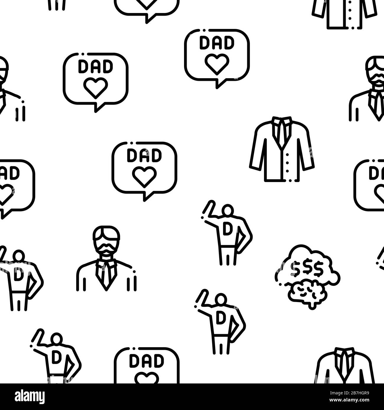 Dad Father Parent Seamless Pattern Vector Stock Vector Image & Art - Alamy
