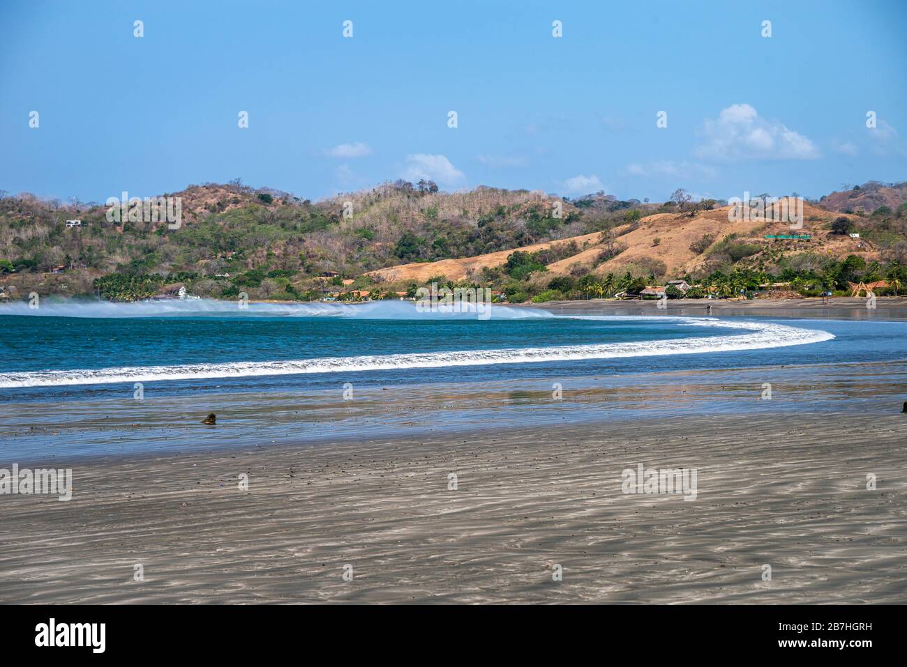 Panorama view of Playa Venao along the Pacific coast line in Pedasi ...