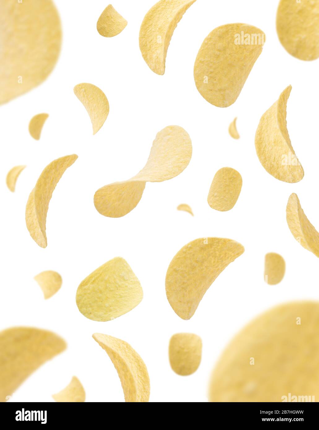 Tasty potato chips isolated on a white background. Collection Stock ...