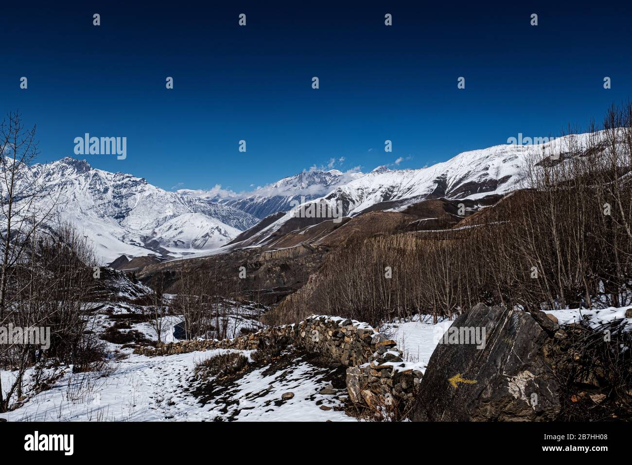 Mustang Landscapes in the snow, Nepal Stock Photo - Alamy