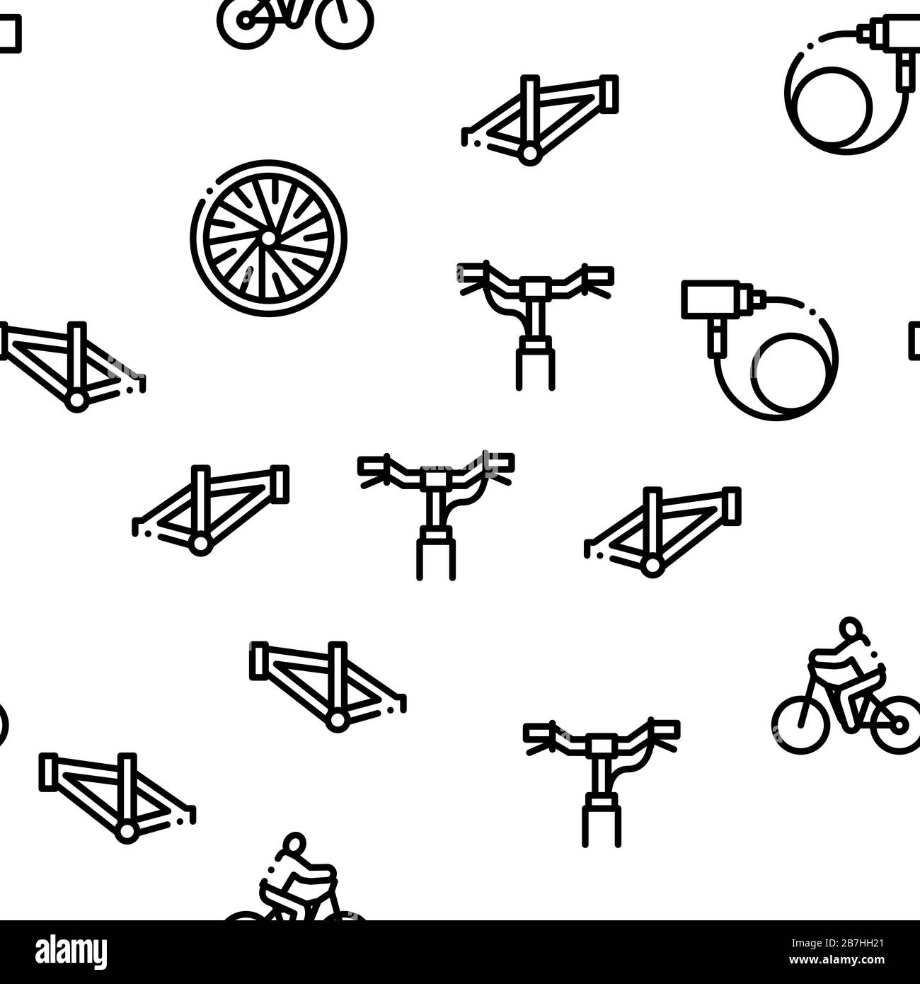 Bicycle Bike Details Seamless Pattern Vector Stock Vector Image & Art ...