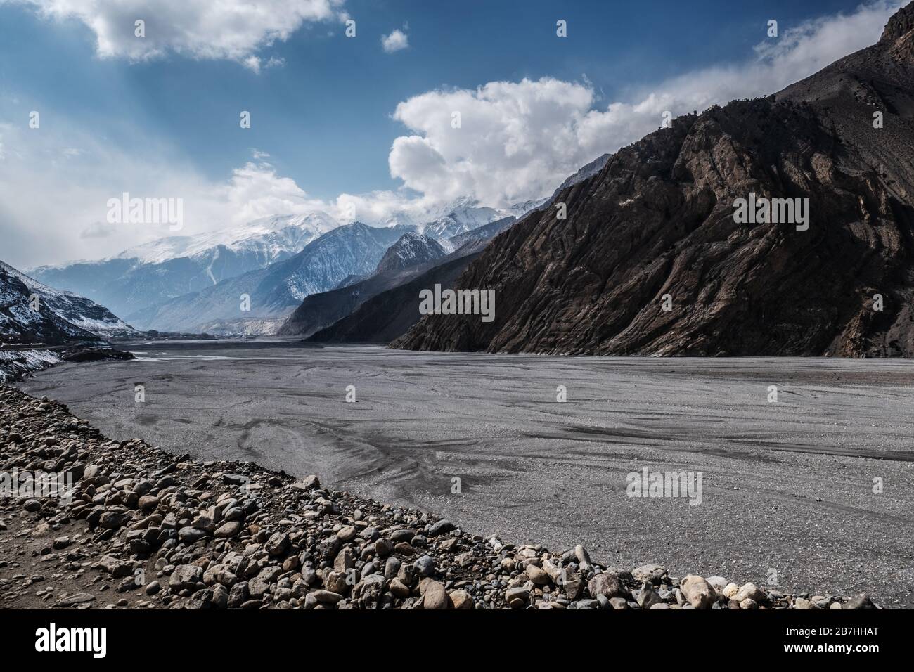 Mustang Landscapes in the snow, Nepal Stock Photo - Alamy