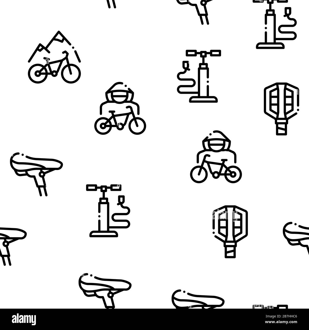 Bicycle Bike Details Seamless Pattern Vector Stock Vector Image & Art ...