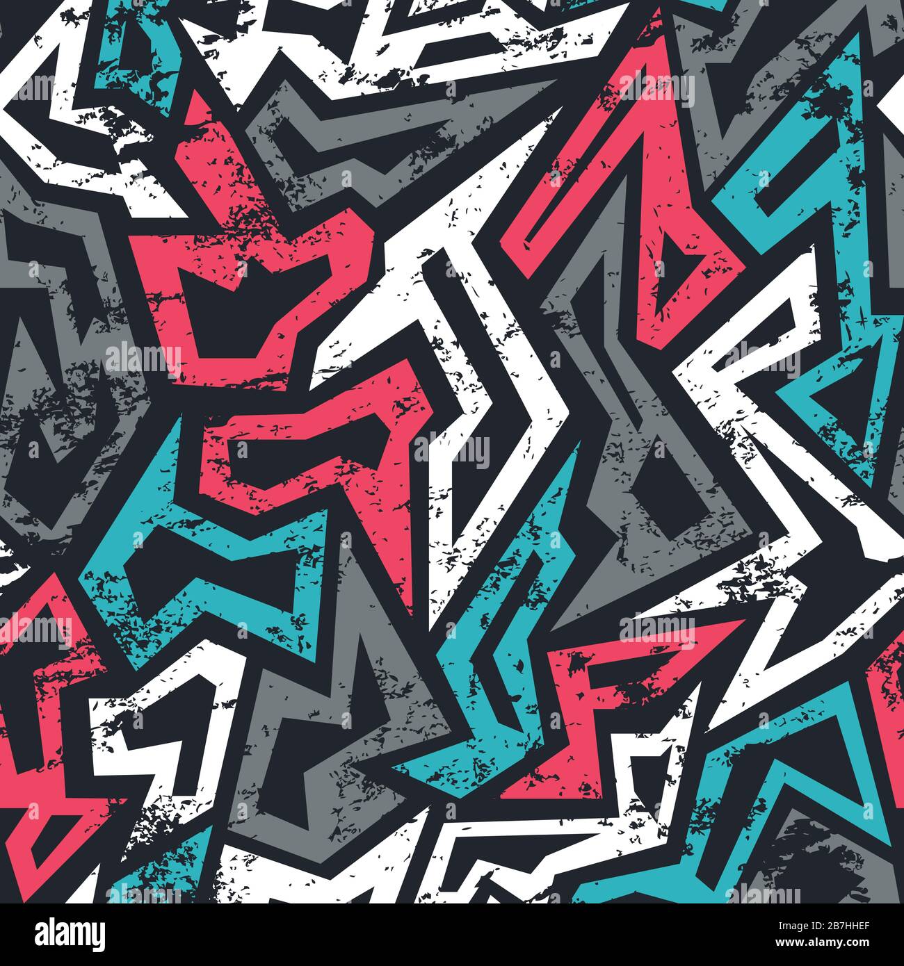 colored graffiti seamless pattern with grunge effect Stock Vector Image ...