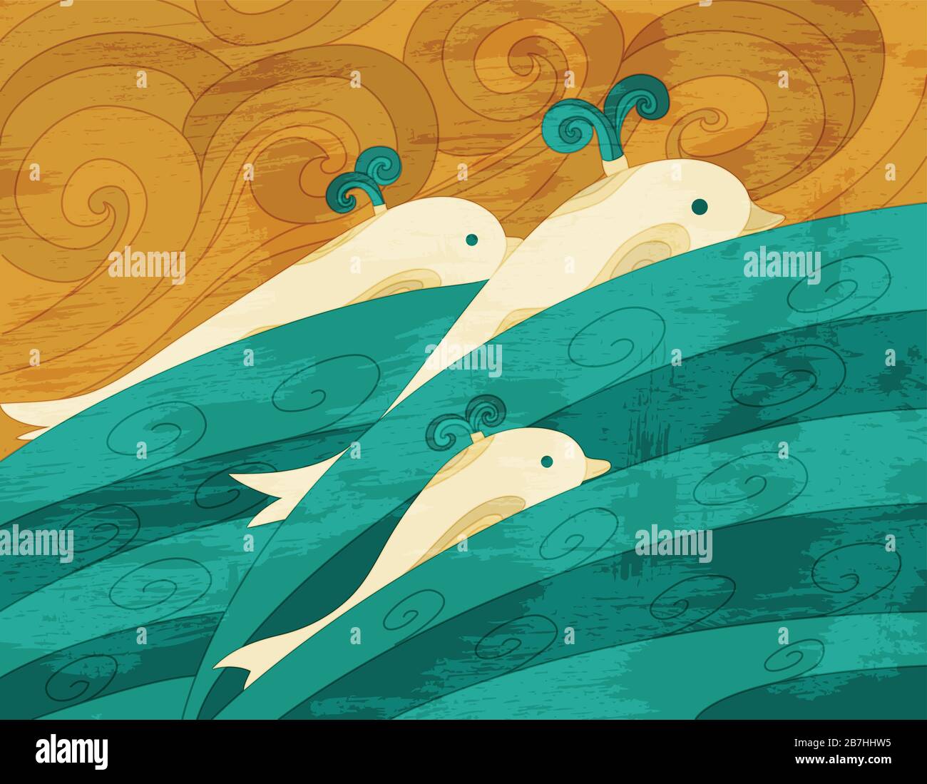 Dolphins vector art Stock Vector Image & Art - Alamy