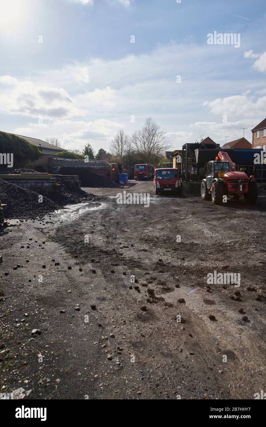 Coal merchants yard in East Yorkshire, England, UK, GB Stock Photo - Alamy